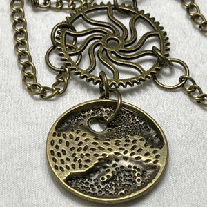 Steampunk Necklace With Bronze Gears and Chains is Adjustable From ...