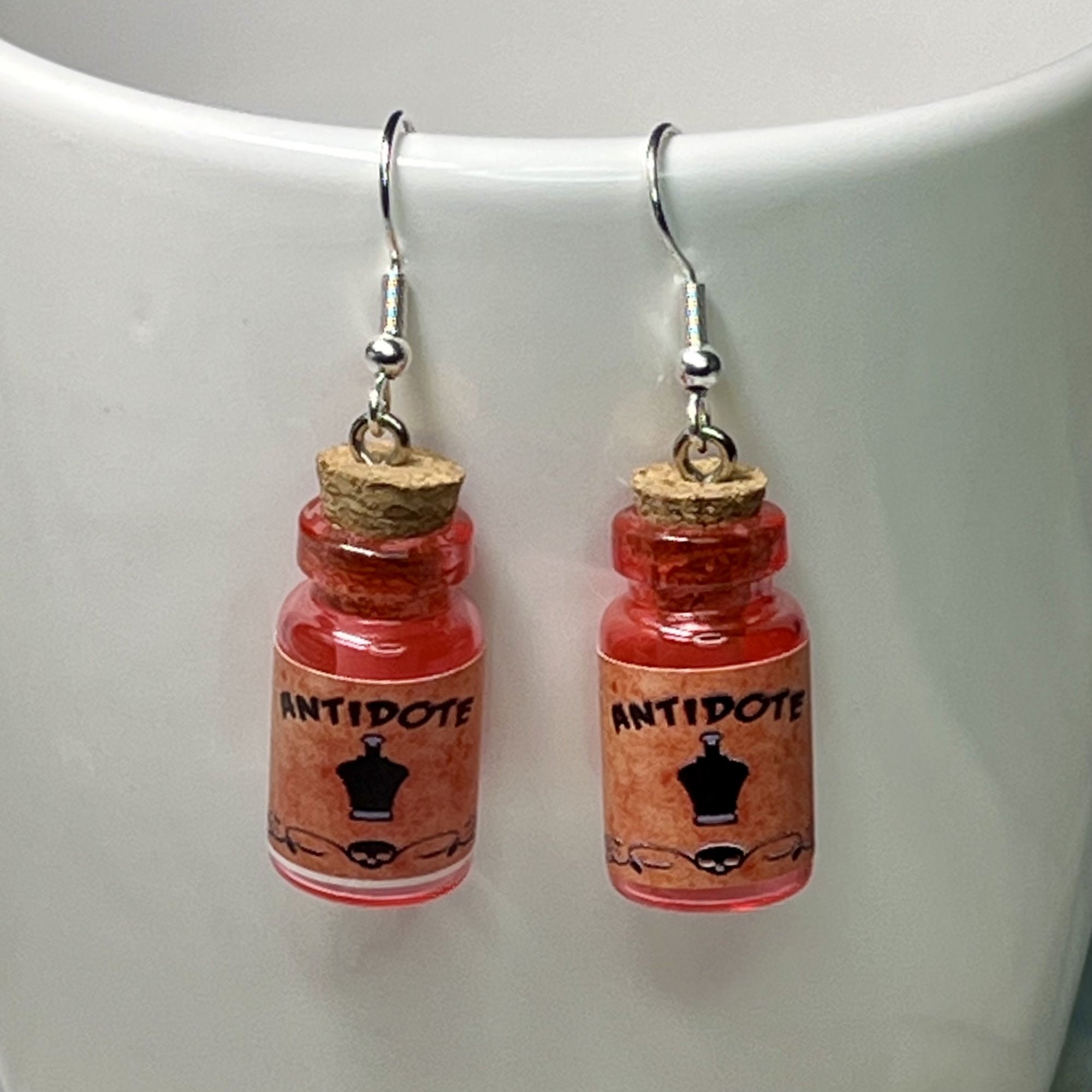 Antidote Bright Orange Wizard Potion Charm Bottle Earrings - Etsy
