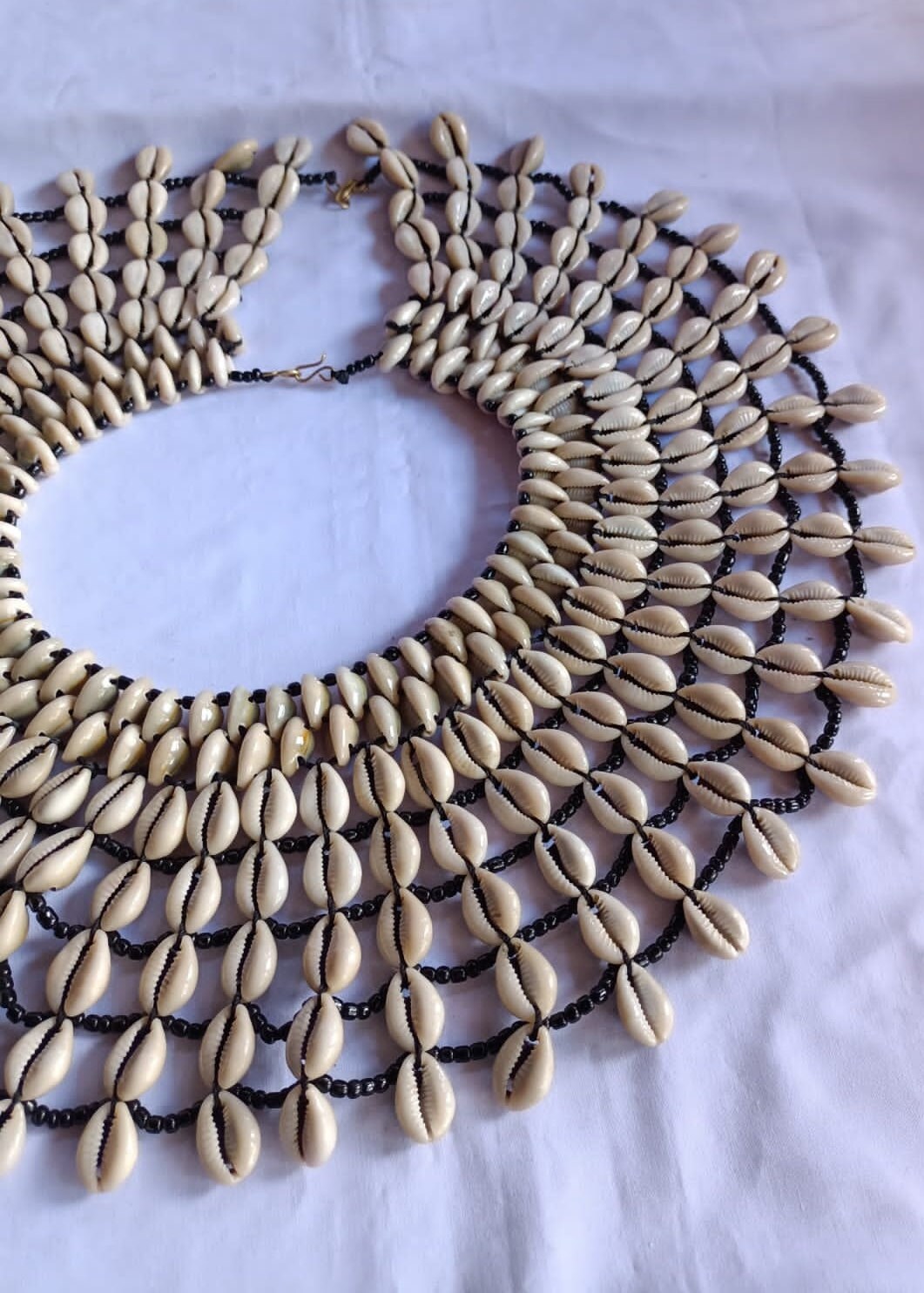African Cowrie Collar Necklace. Sea Shell Bib Necklace - Etsy