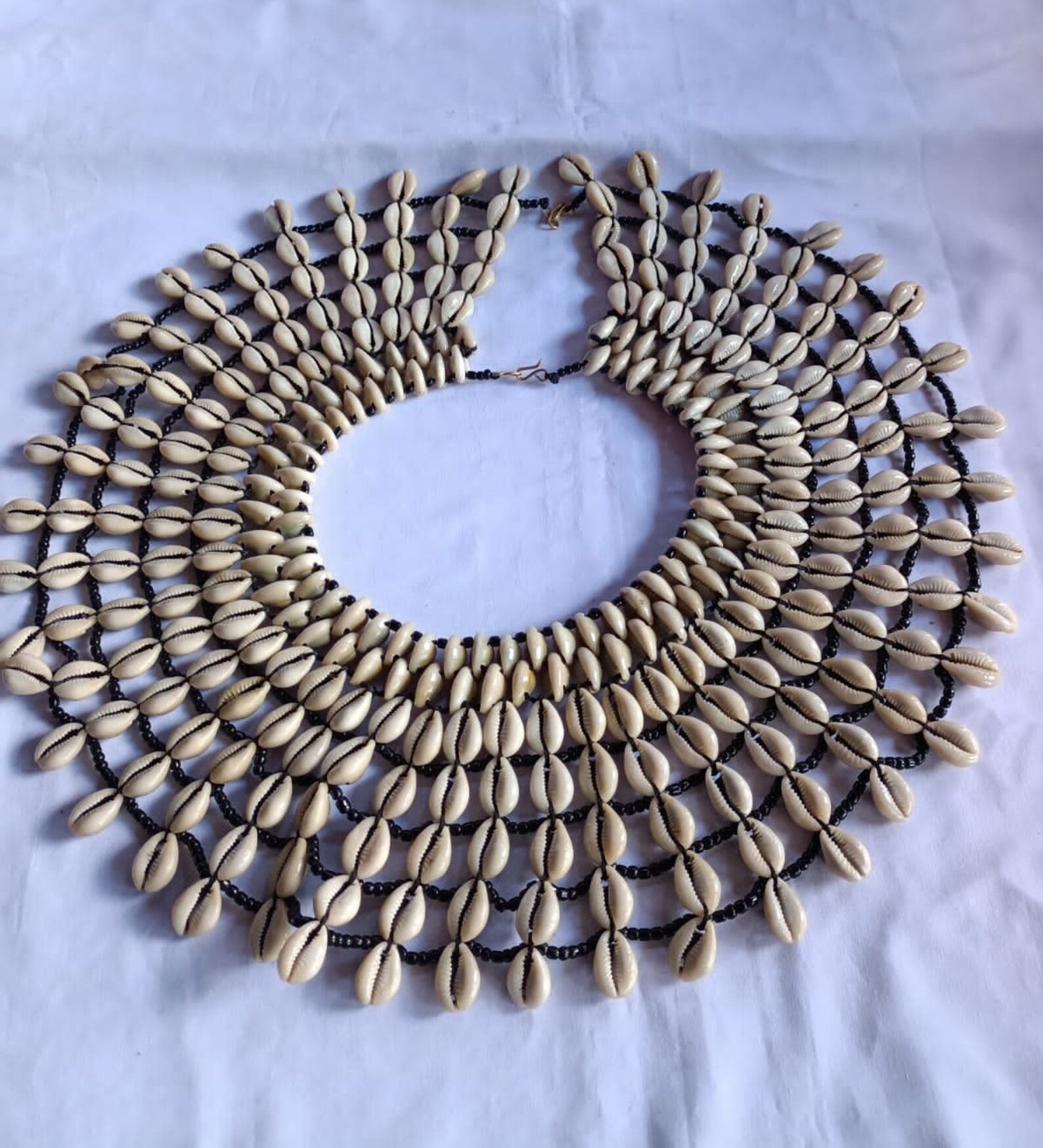 African Cowrie Collar Necklace. Sea Shell Bib Necklace - Etsy