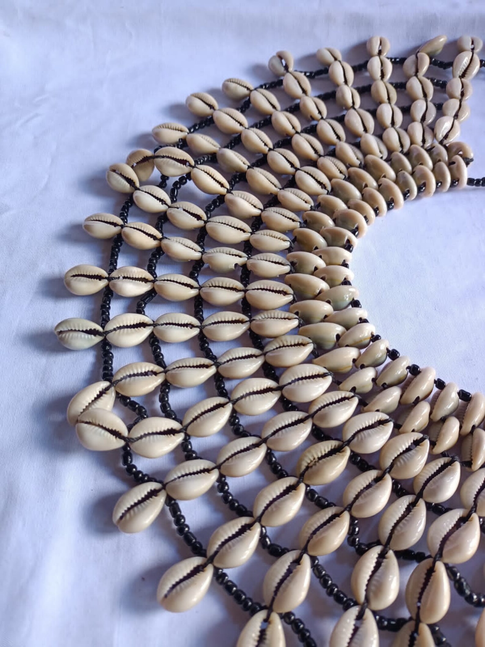 African Cowrie Collar Necklace. Sea Shell Bib Necklace - Etsy