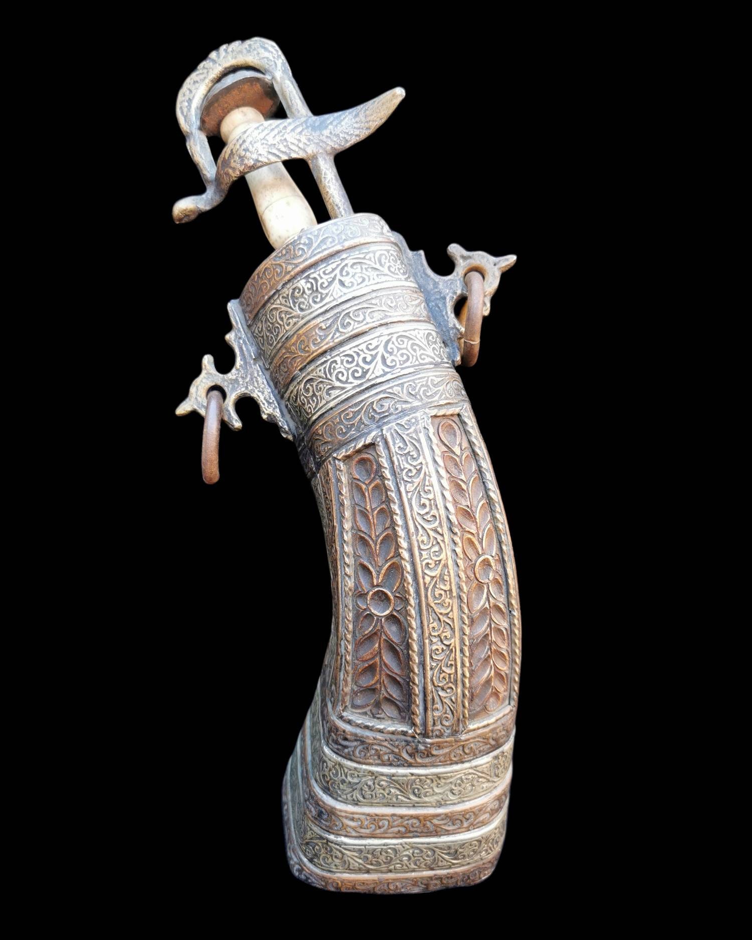 Antique Flask Bottle, Antique Brass Flask Bottle, Ancient Flask Bottle ...