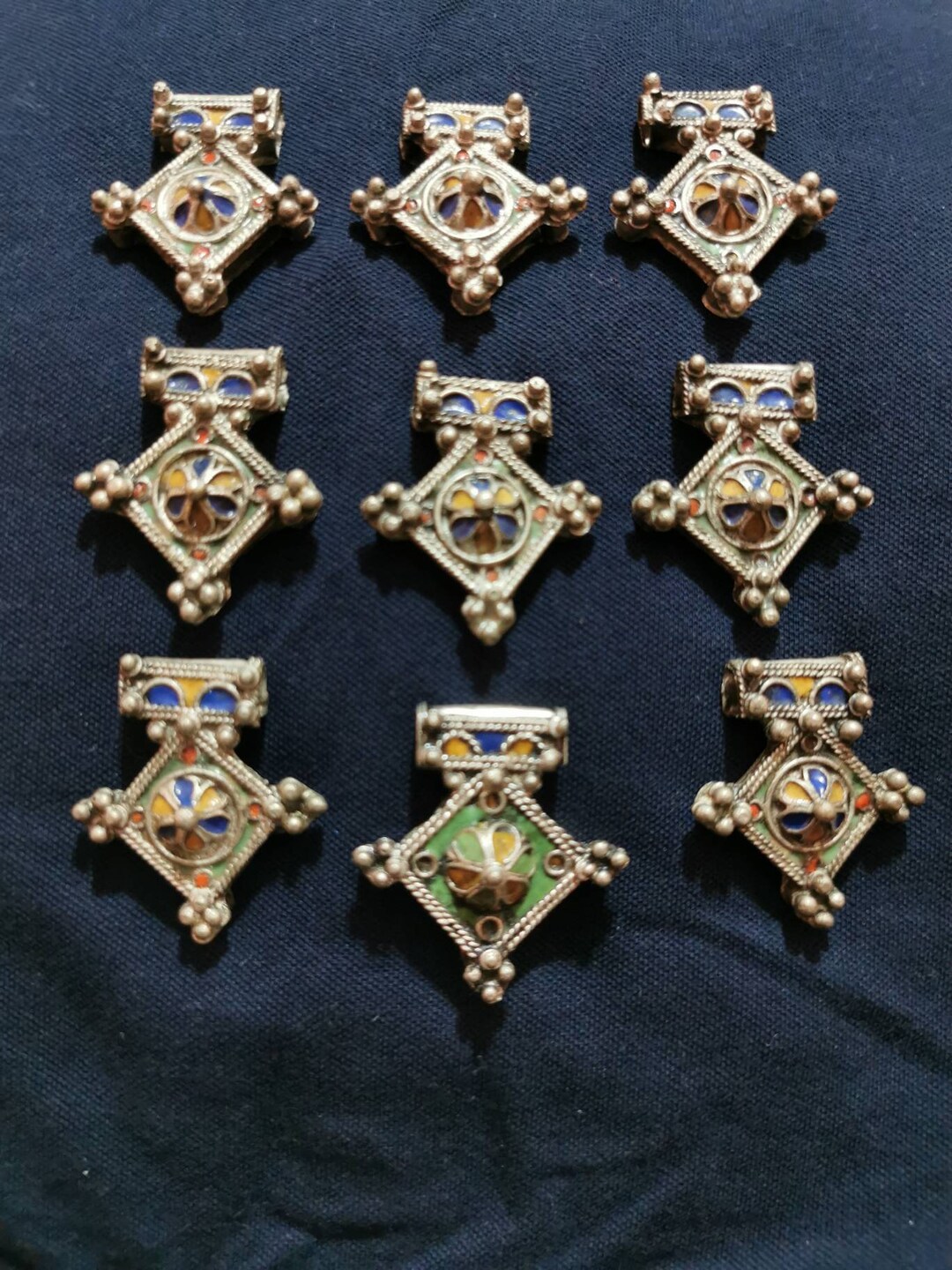 Set of 9 Old Berber Cross. A Very Fine Example of a Croix Du Sud, or ...