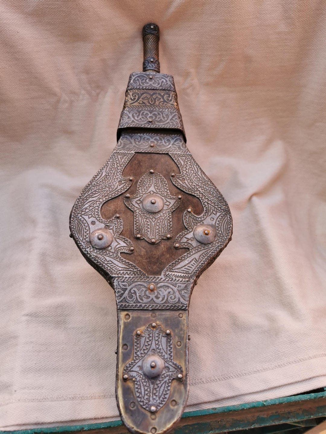 Moroccan Fire Bellows, Antique Wood Leather Fire Bellows, Fireside Fire ...