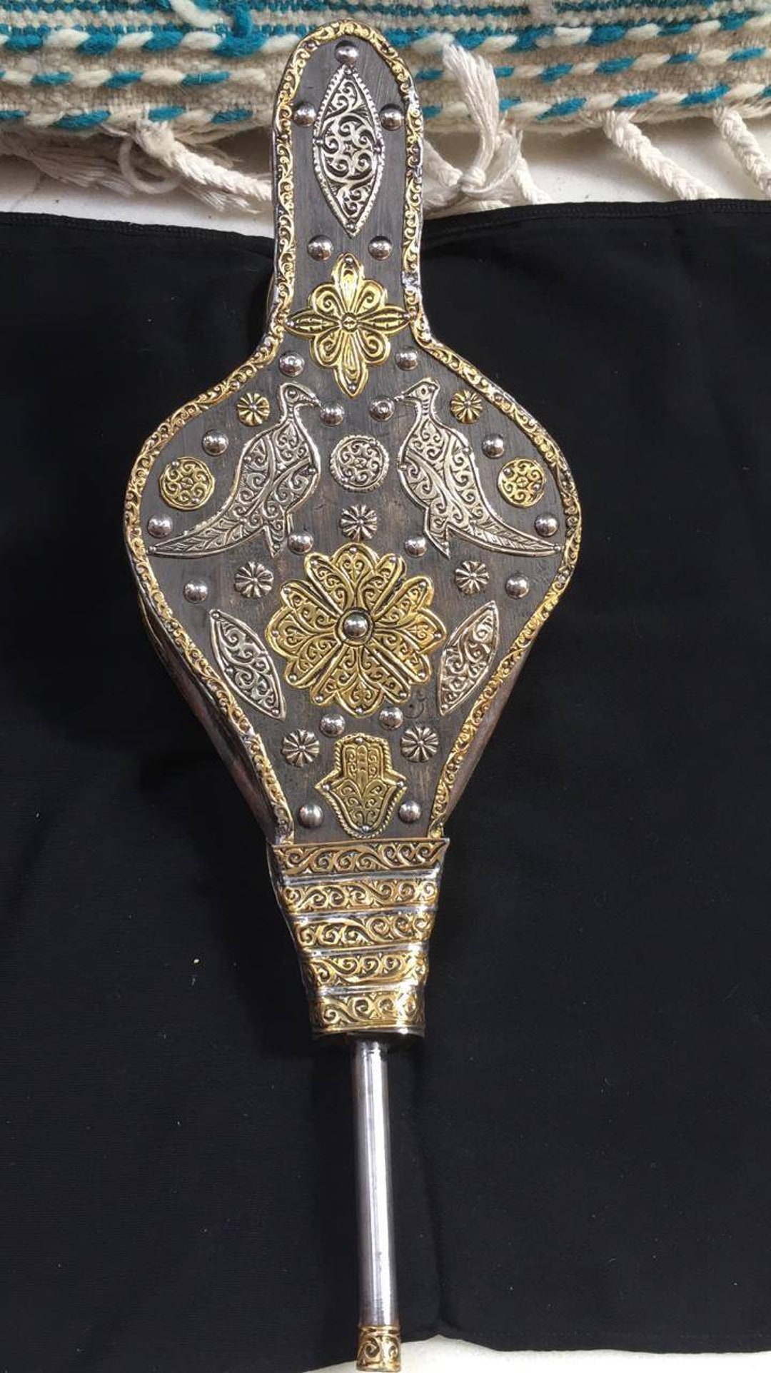 Moroccan Vintage Fire Bellows, Antique Wood Leather Fire Bellows ...