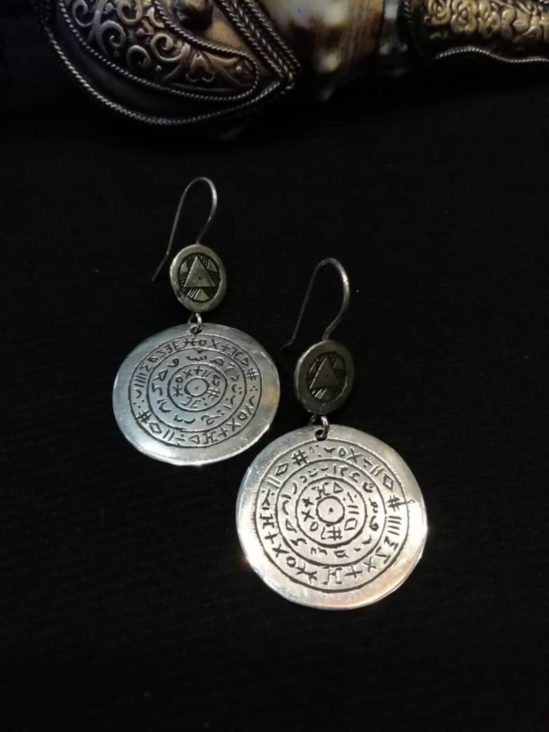 Unique Silver Berber Spiral Earrings With an Amazigh Letters From ...