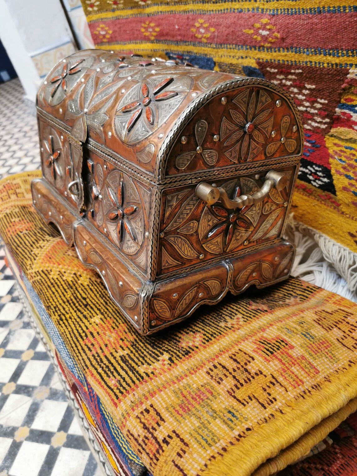 Vintage Moroccan Chest Moroccan Metal and Wood Chest - Etsy