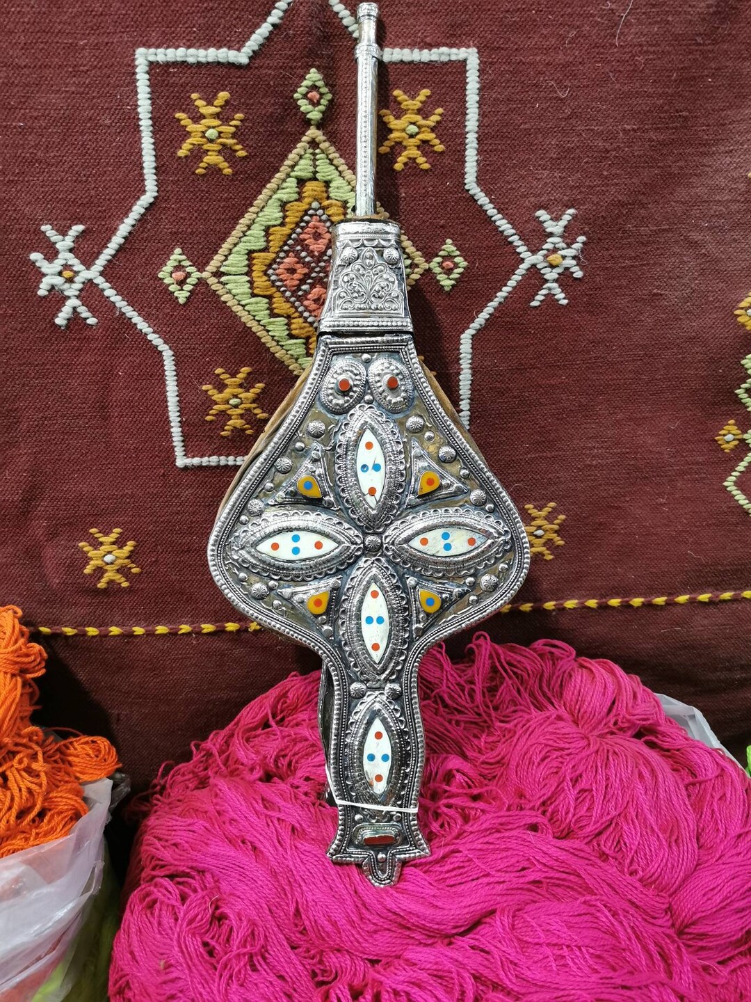 Moroccan Fire Bellows, Antique Wood Leather Fire Bellows, Fireside Fire ...