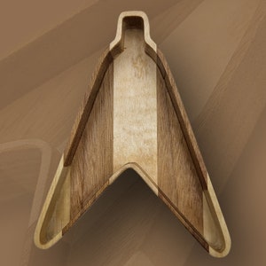 Wooden Flying V-shaped Tray Guitar Tray Catch All, Walnut and Maple ...