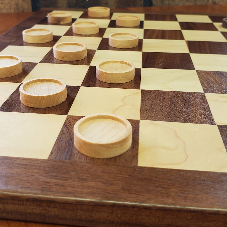 Checker Set Handmade, Wood Checker Board, Checker Board, Wood Board ...