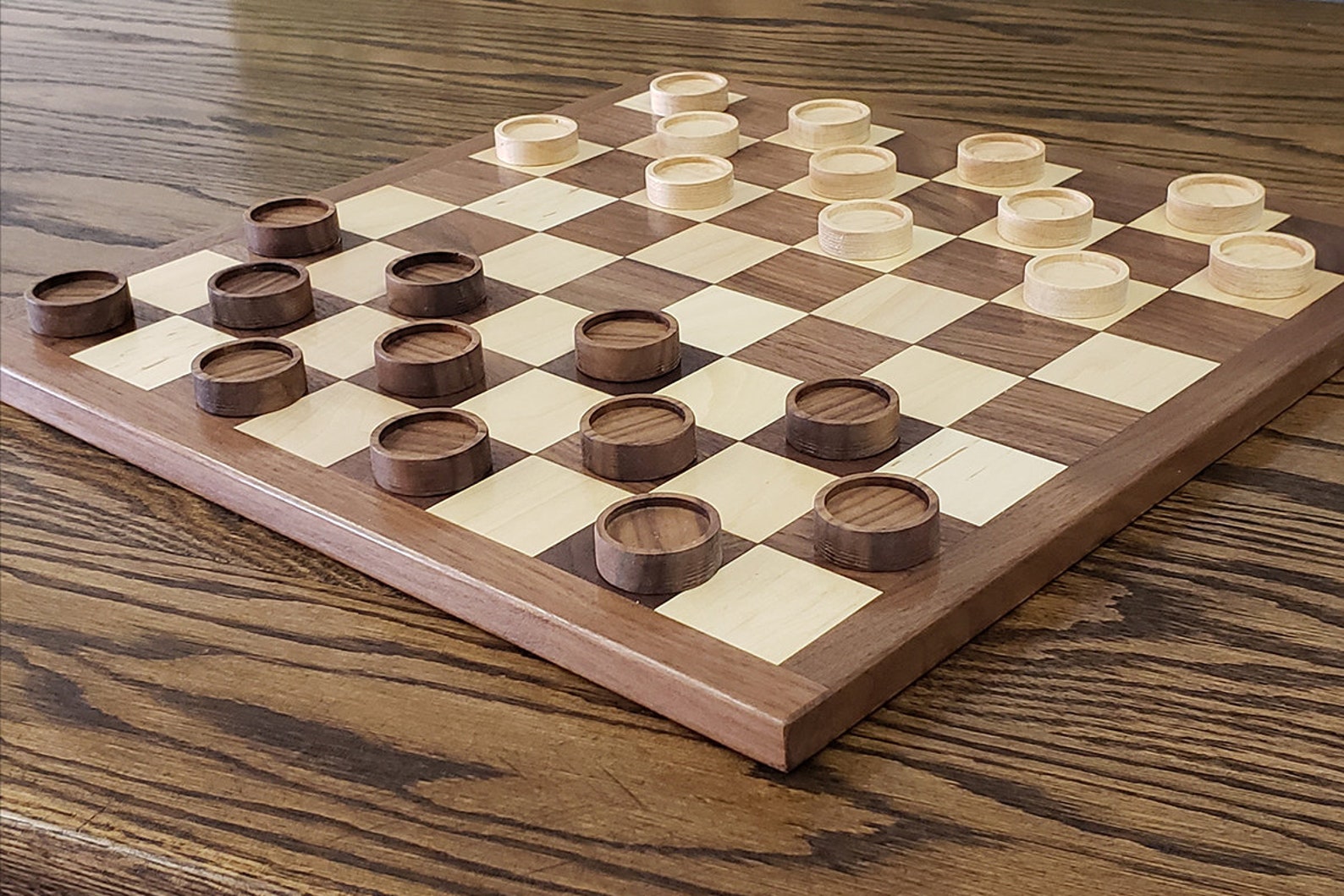 Checker Set Handmade, Wood Checker Board, Checker Board, Wood Board ...