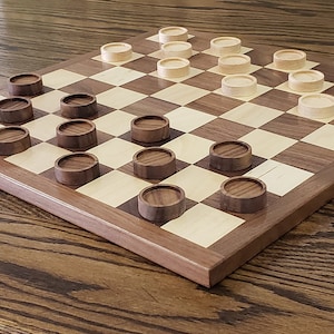 Checker Set Handmade, Wood Checker Board, Checker Board, Wood Board ...