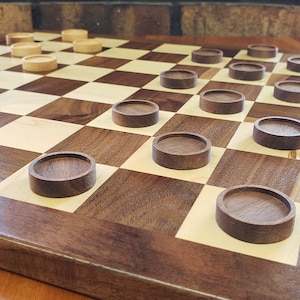 Checker Set Handmade, Wood Checker Board, Checker Board, Wood Board ...