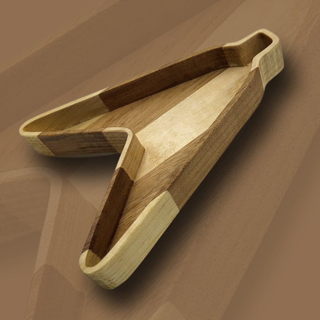 Wooden Flying V-shaped Tray Guitar Tray Catch All, Walnut and Maple ...