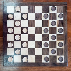 Checker Set Handmade, Wood Checker Board, Checker Board, Wood Board ...