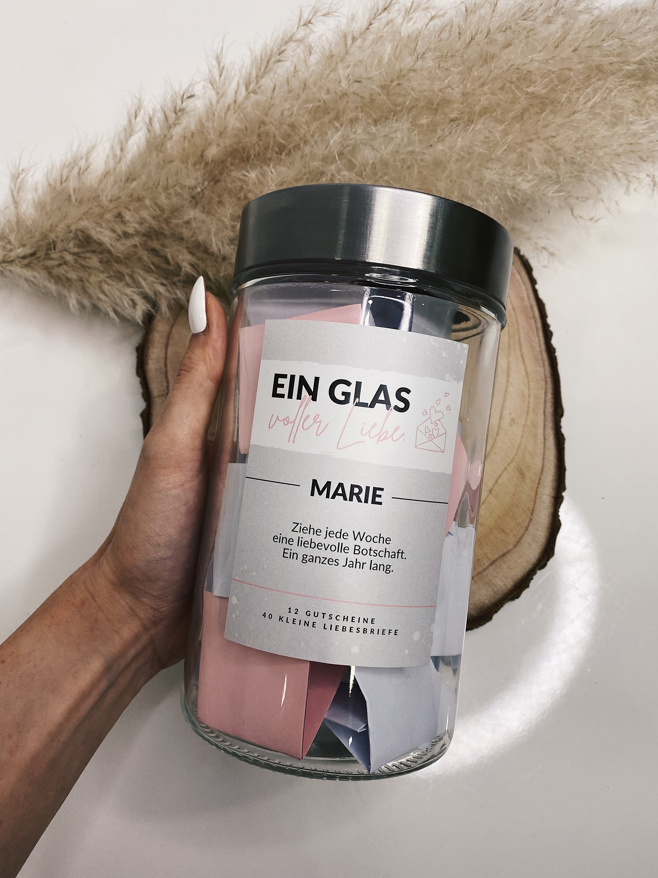 Glas voll Liebe 365 Tage Gründe warum ich dich liebe - Etsy.de