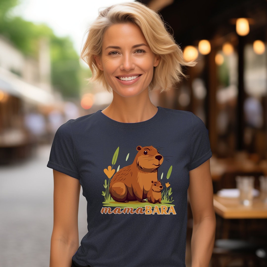 Capybara Mama Bara T-shirt | Mothers Day Gift Mom Grandma Cute Funny ...