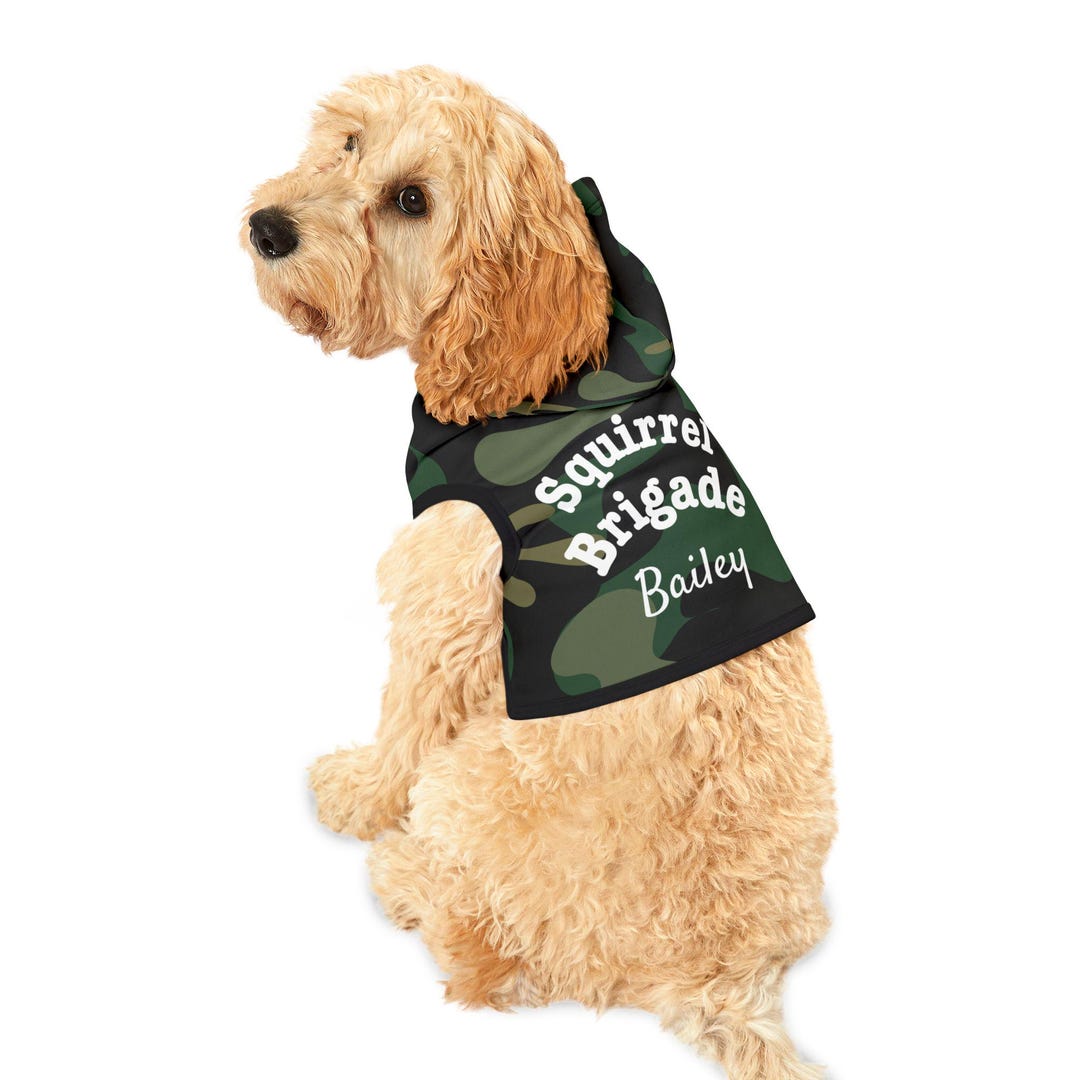 Squirrel Brigade Dog Hoodie: Personalized Camo Pet Sweatshirt - Etsy