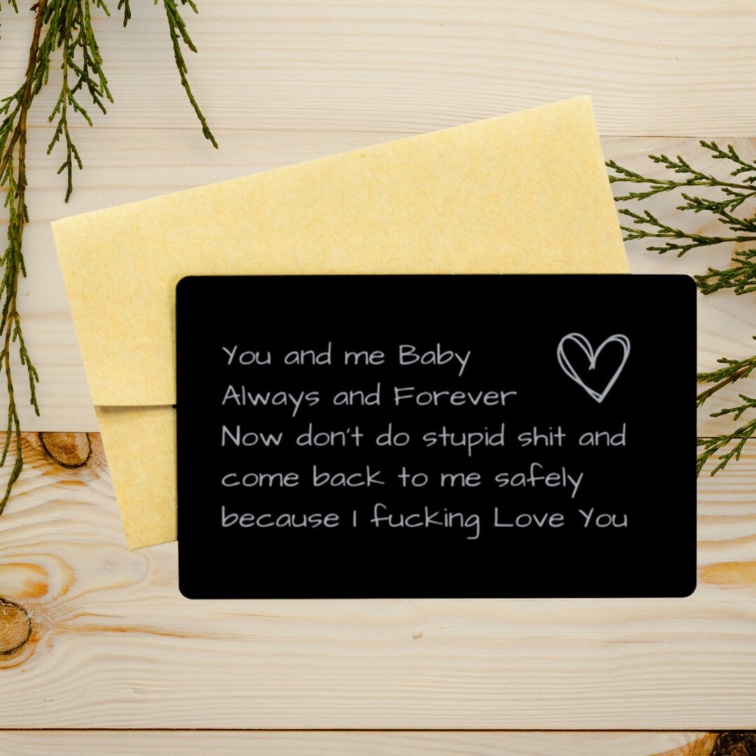 Deployment Gift: Engraved Wallet Card Insert - Long Distance Keepsake ...