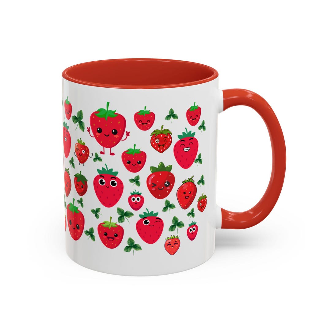 Strawberry Mug, Cute Strawberry Mug, Strawberries, Strawberry Decor ...