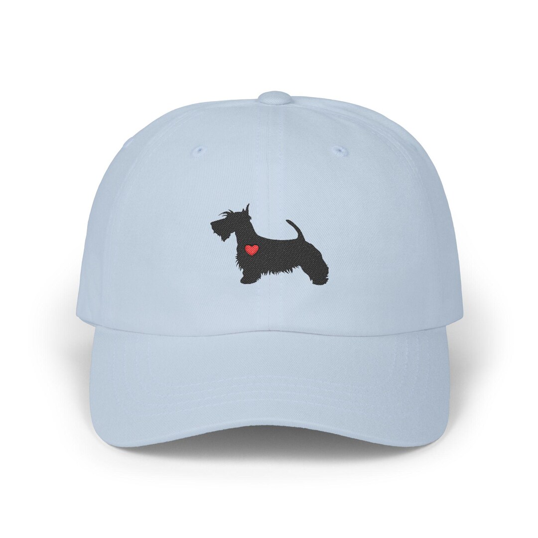 Embroidered Scottish Terrier Hat: Minimalist Dog Lover Cap, Scottie Mom ...