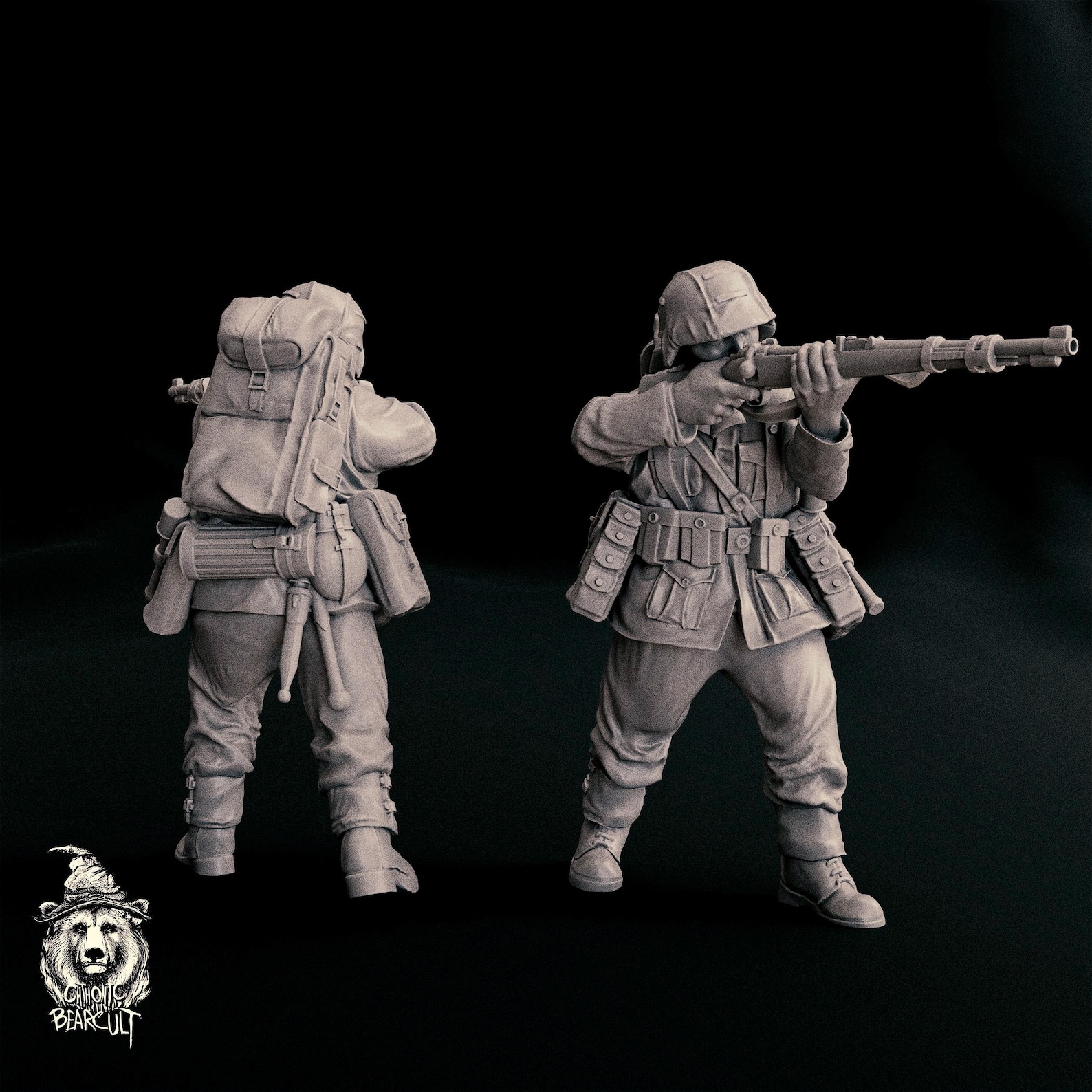 28mm WW2 German Infantry Miniatures: Assault Pioneer Rifles (10) 3D ...