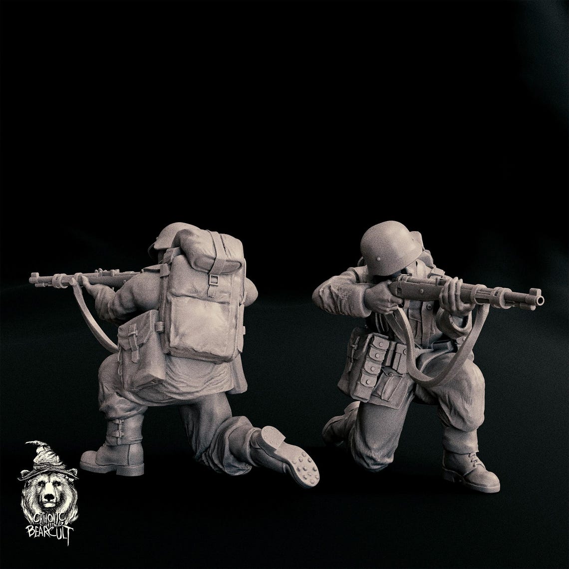 28mm WW2 German Infantry Miniatures: Assault Pioneer Rifles (10) 3D ...