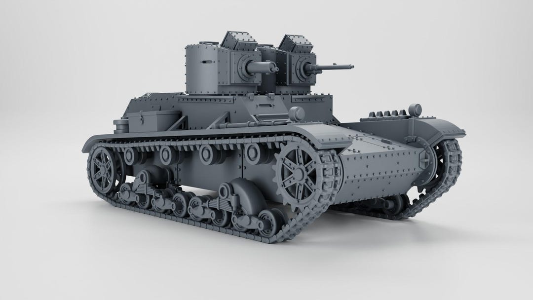 BA Battlegroup Light Tank 7TP Dw (twin Turret) (poland WW2) - Etsy