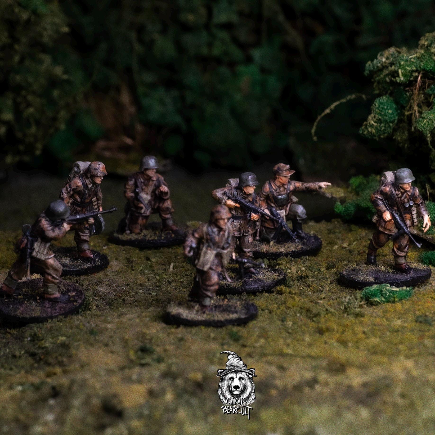 WW2 German Infantry Miniatures | 28mm, 1:56 Scale (set of 11) - Etsy