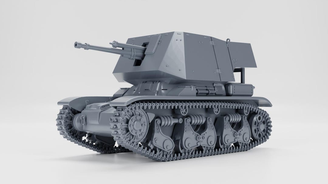Panzerjager 35R Light Tank, 21st Panzer Division, 1:56 Scale 3D Printed ...