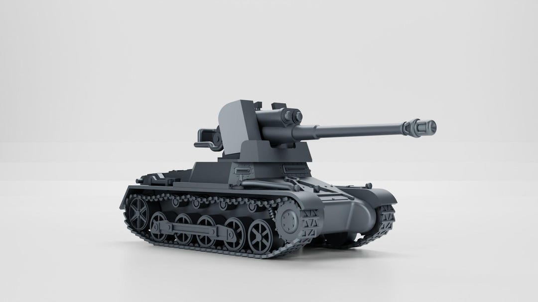 BA Battlegroup Panzerjager 1B Mitt 75mm Stuk (WW2 Germany) 3D Printed ...