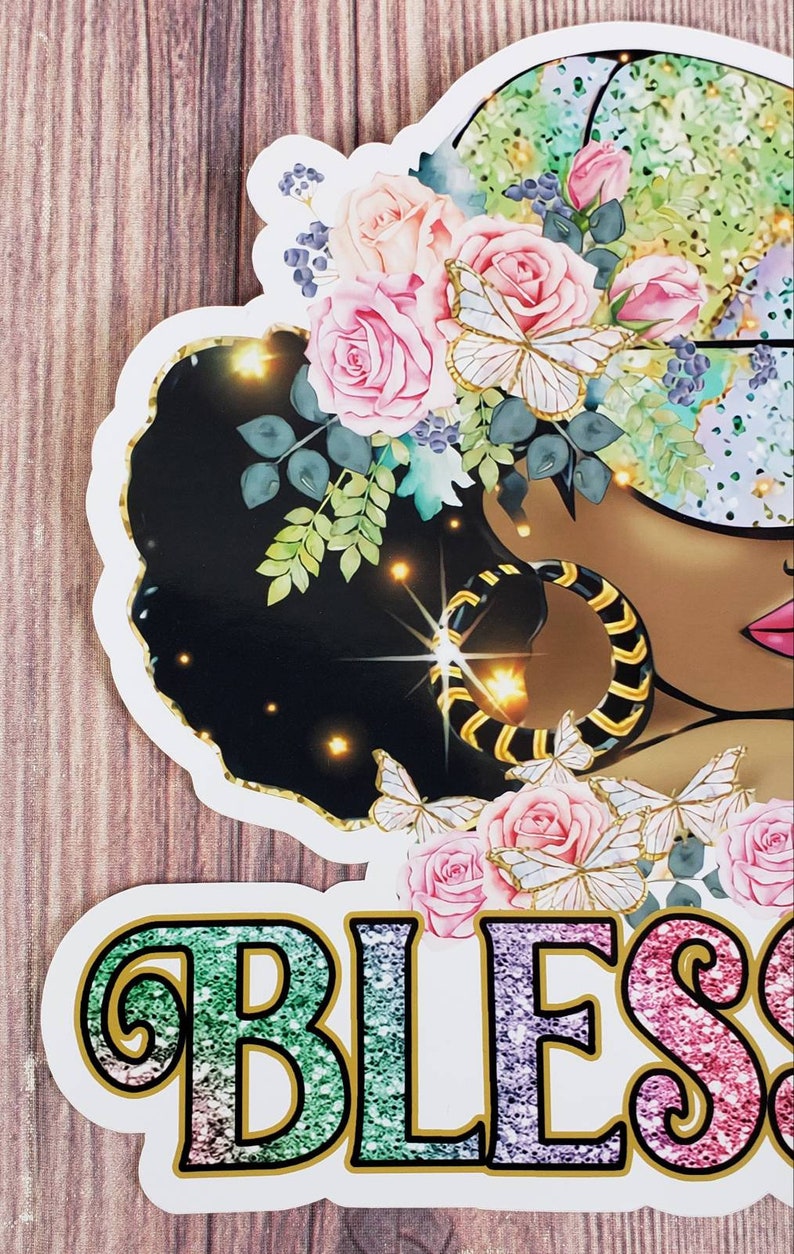 Just Blessed Black Woman Sticker Black Girl Wall Sticker - Etsy