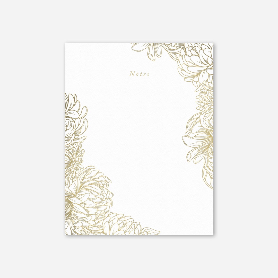 Golden Peonies Recyclable Notepad | Sustainable Eco Friendly Stationery ...