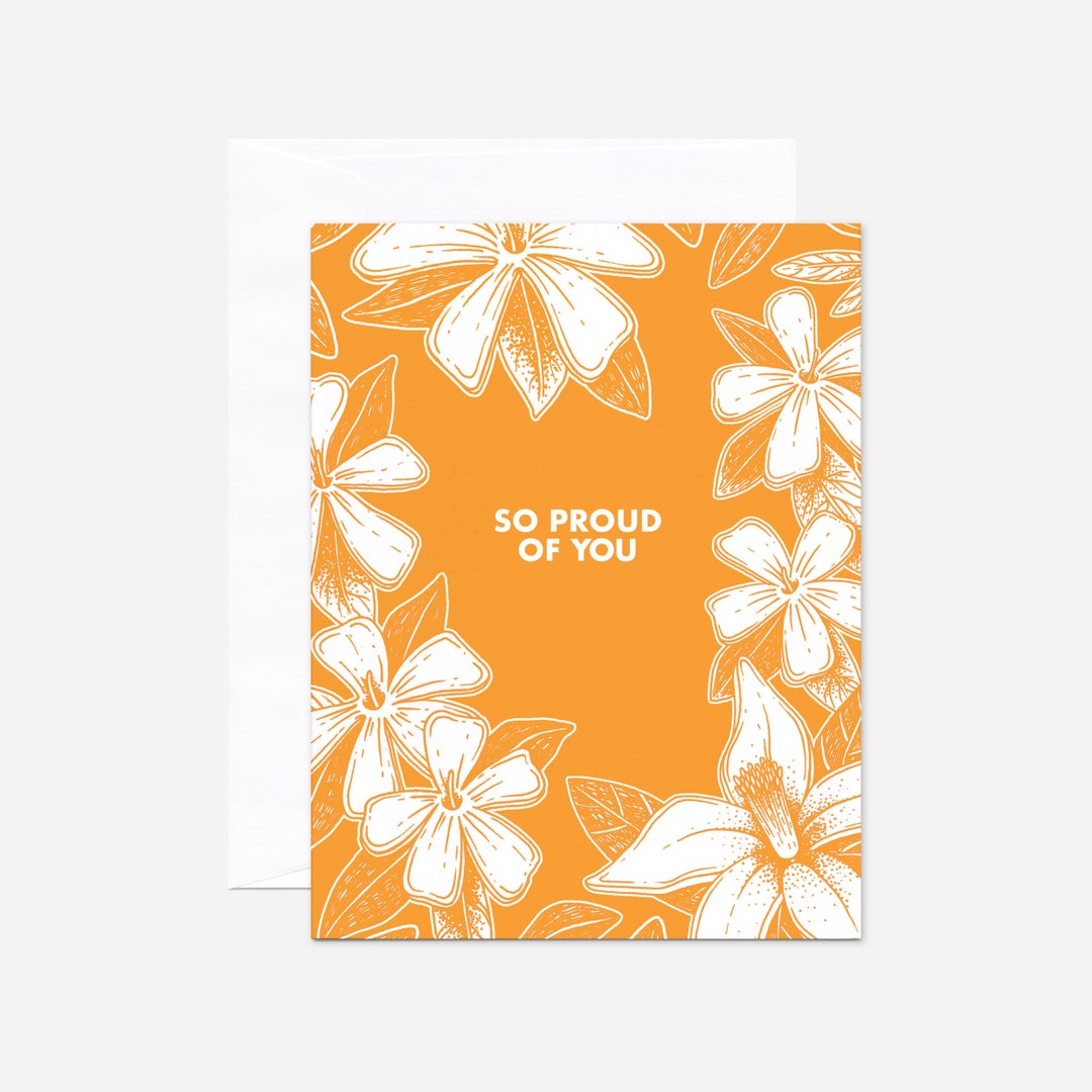 So Proud of You Greeting Card: Eco-friendly Floral Congratulations - Etsy