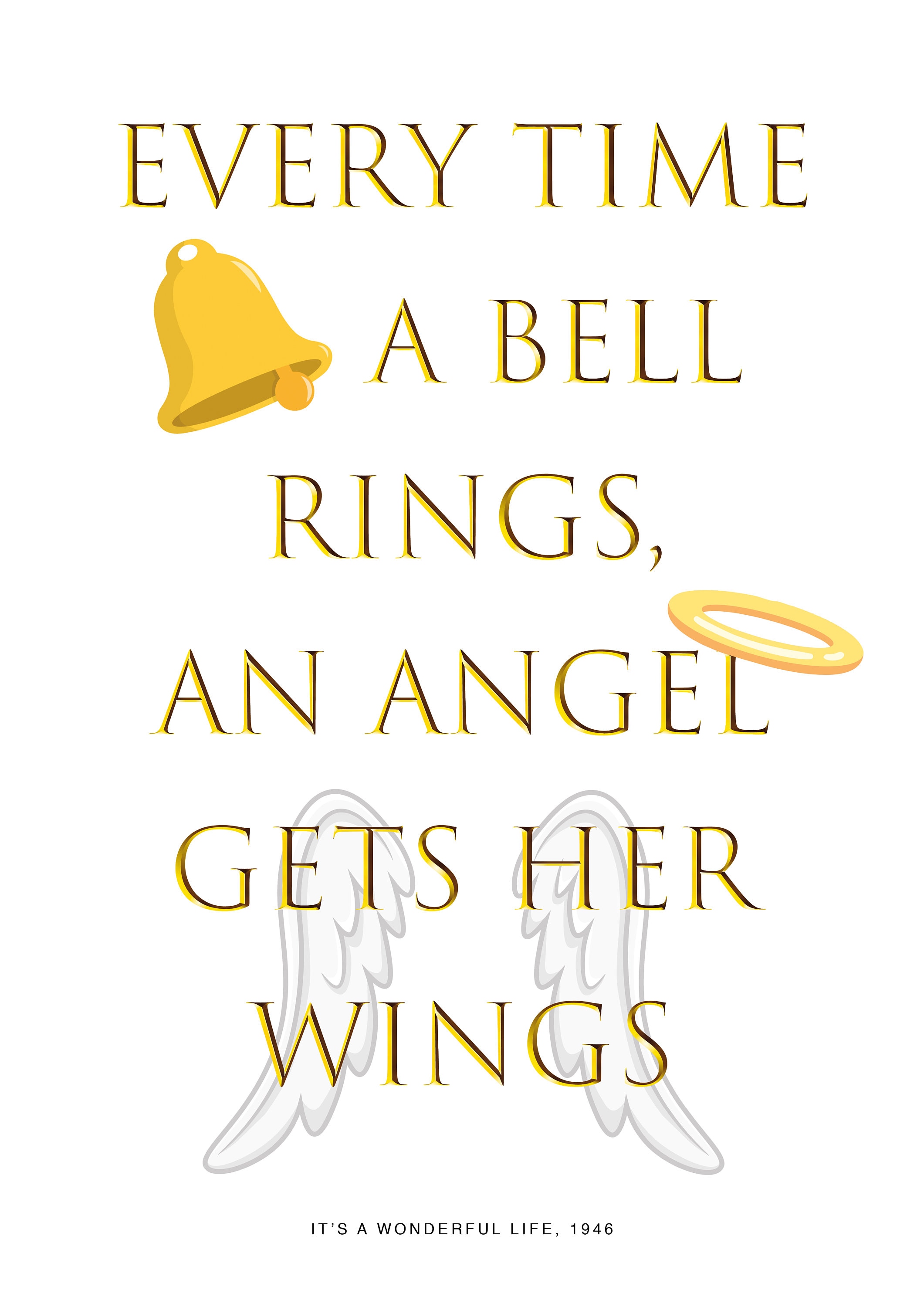 It's A Wonderful Life 'angel' Quote A4 Poster | Wall Art | Movie Quotes ...
