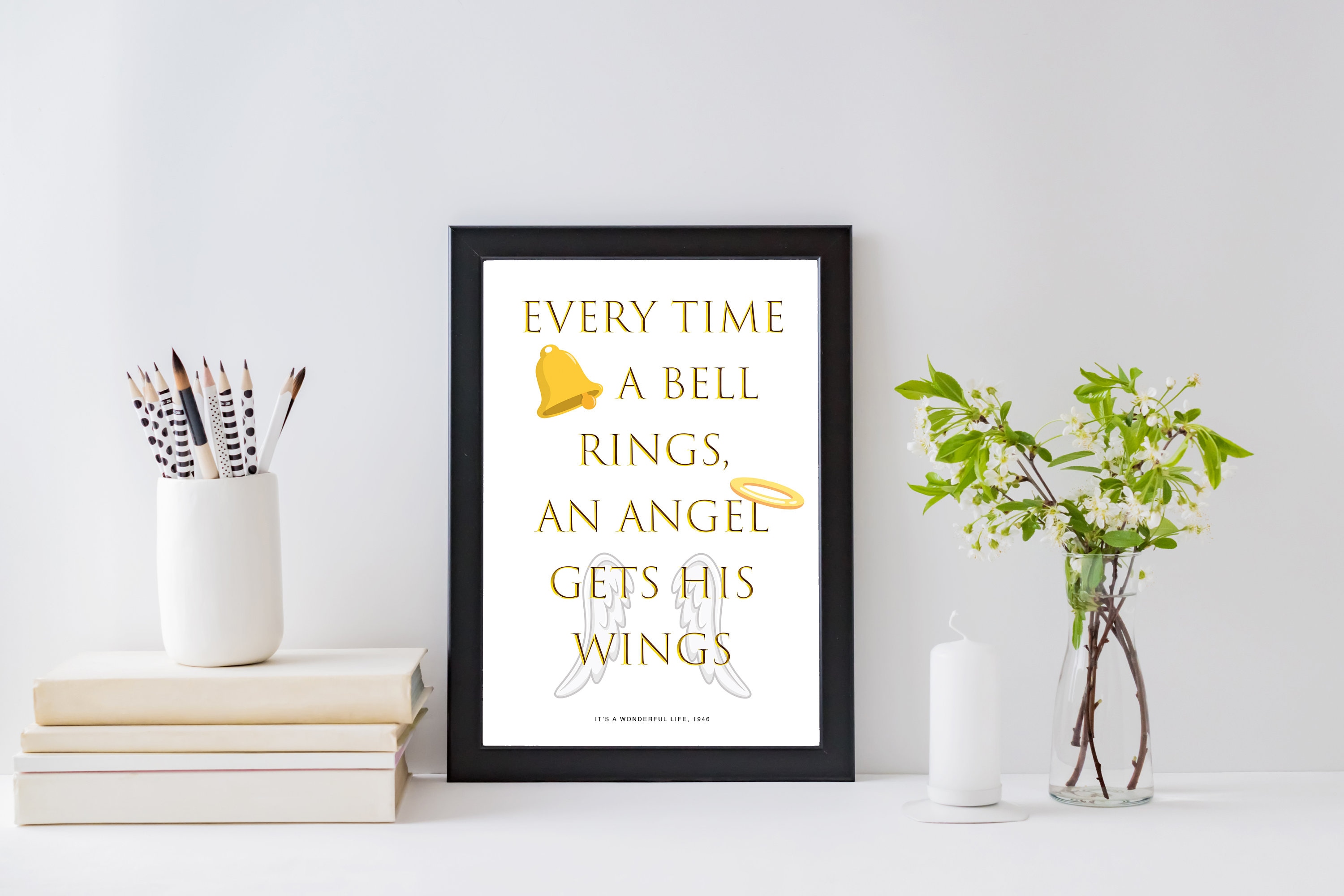 It's A Wonderful Life 'angel' Quote A4 Poster | Wall Art | Movie Quotes ...
