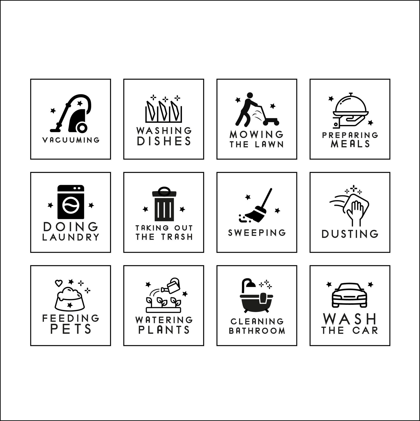 Chore Dice (personalized) | Gift for Him or Her | Housework Cube | Home ...