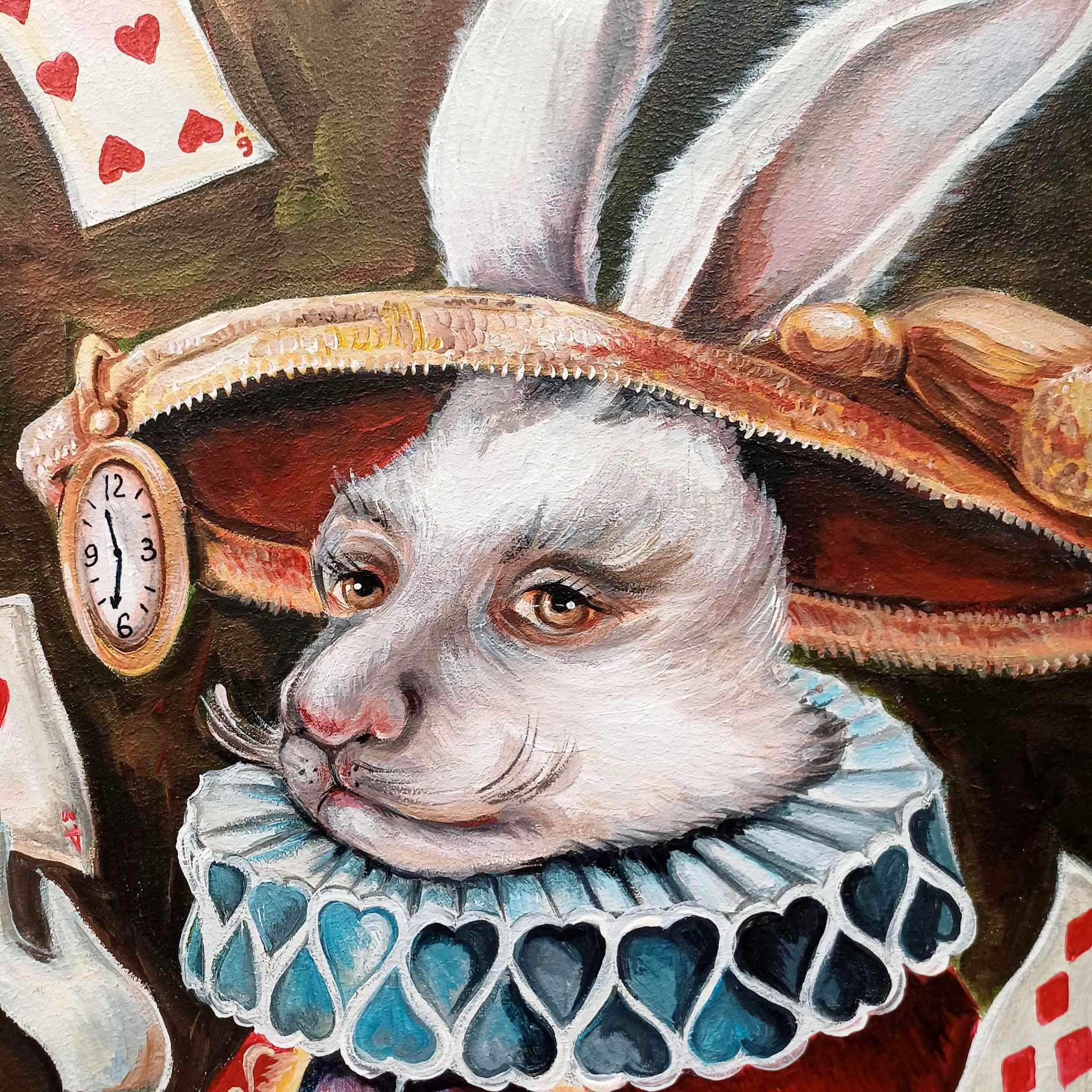 White Rabbit Alice in Wonderland Original Acrylic Painting ,art Gift ...