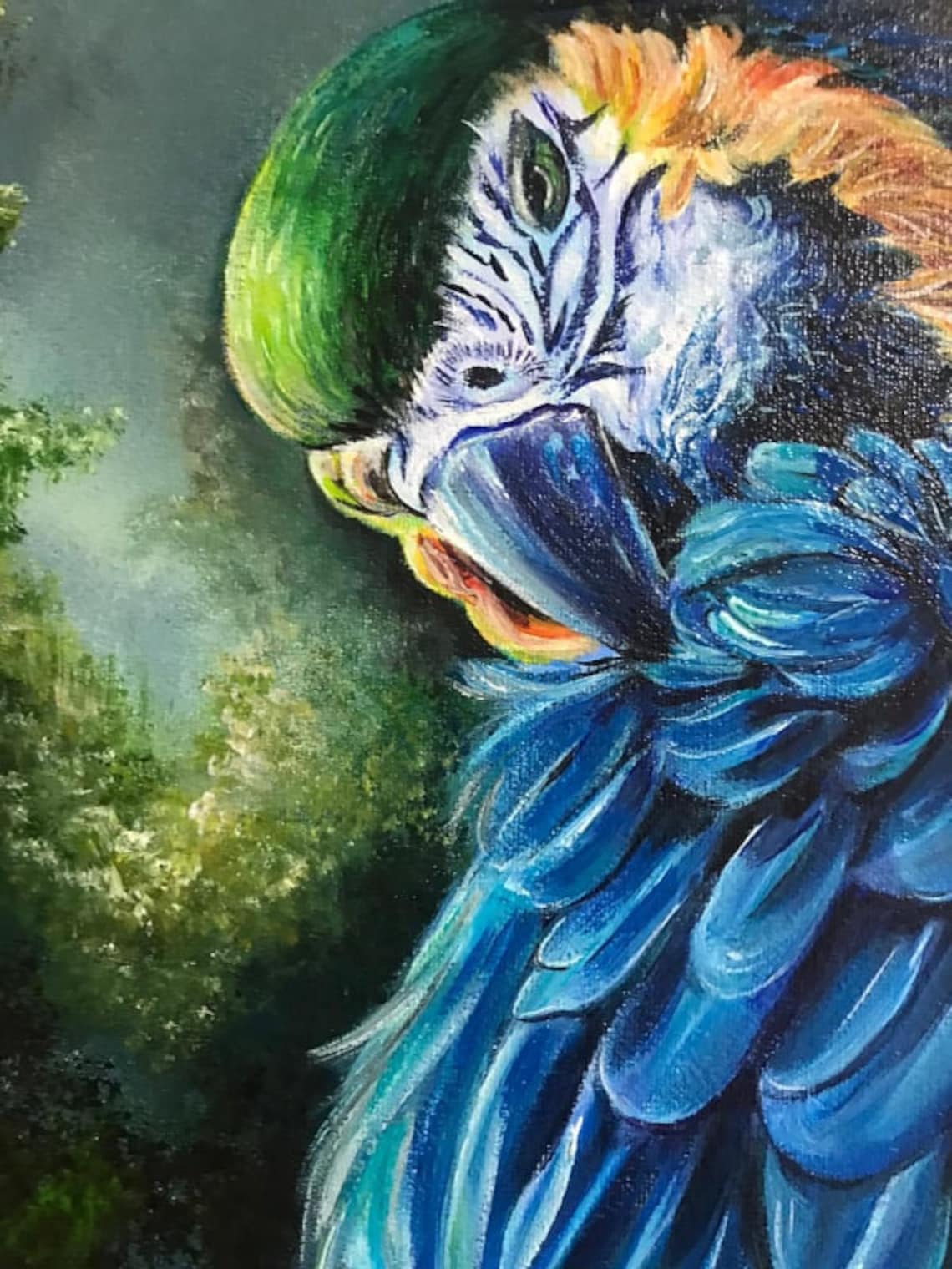 Parrot Acrylic Painting Bird Original Artwork - Etsy