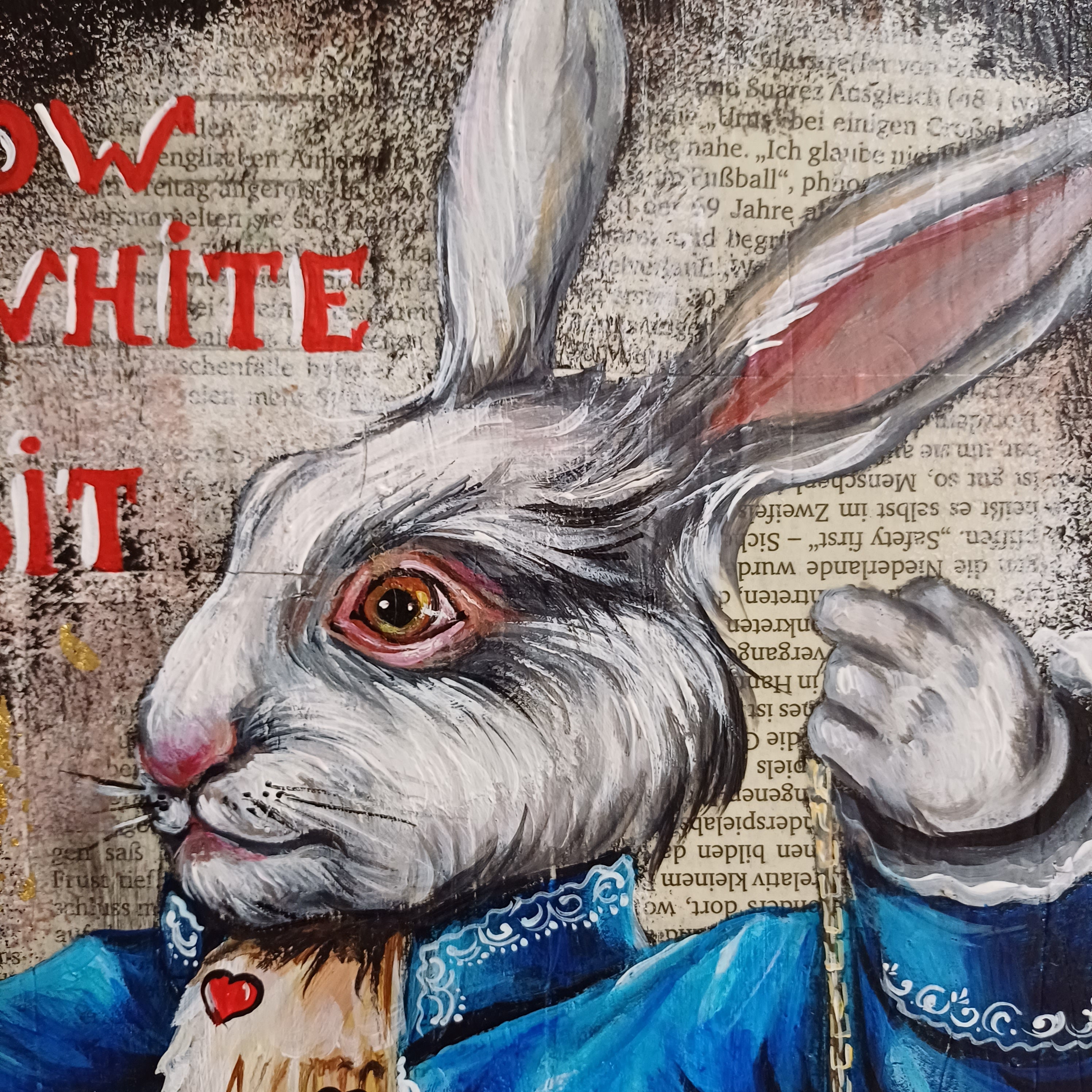 Alice in Wonderland, White Rabbit, Original Acrylic Painting, Cover ...