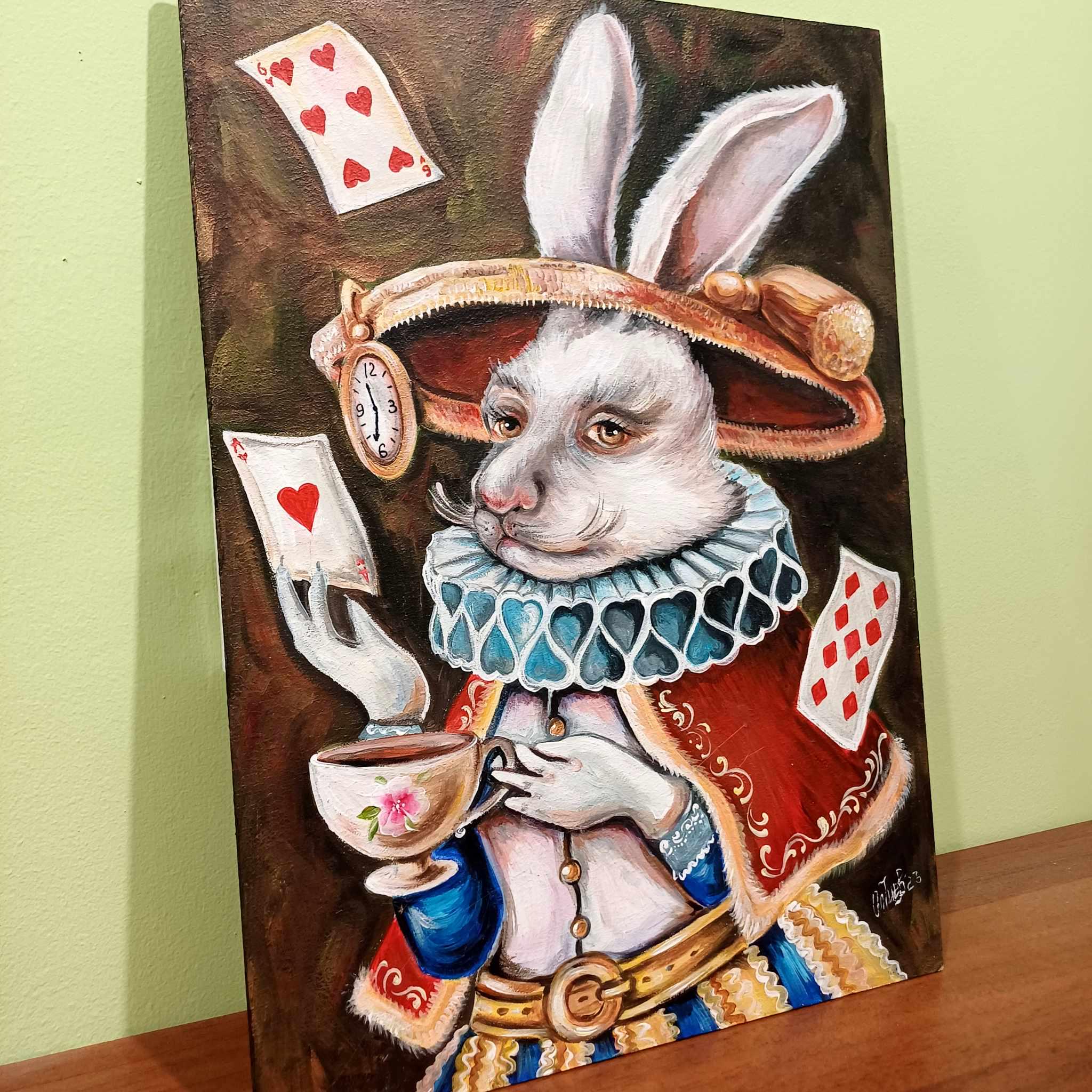 White Rabbit Alice in Wonderland Original Acrylic Painting ,art Gift ...
