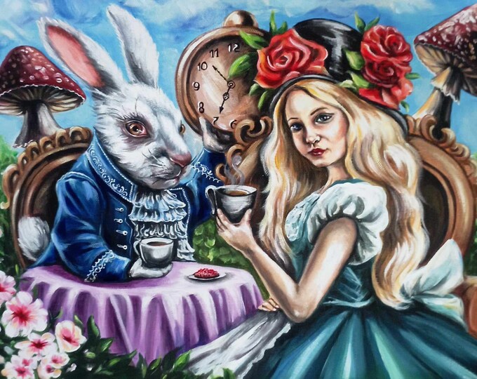 Alice in Wonderland, Acrylic Painting, Print, Wall Decor 16*12 In - Etsy