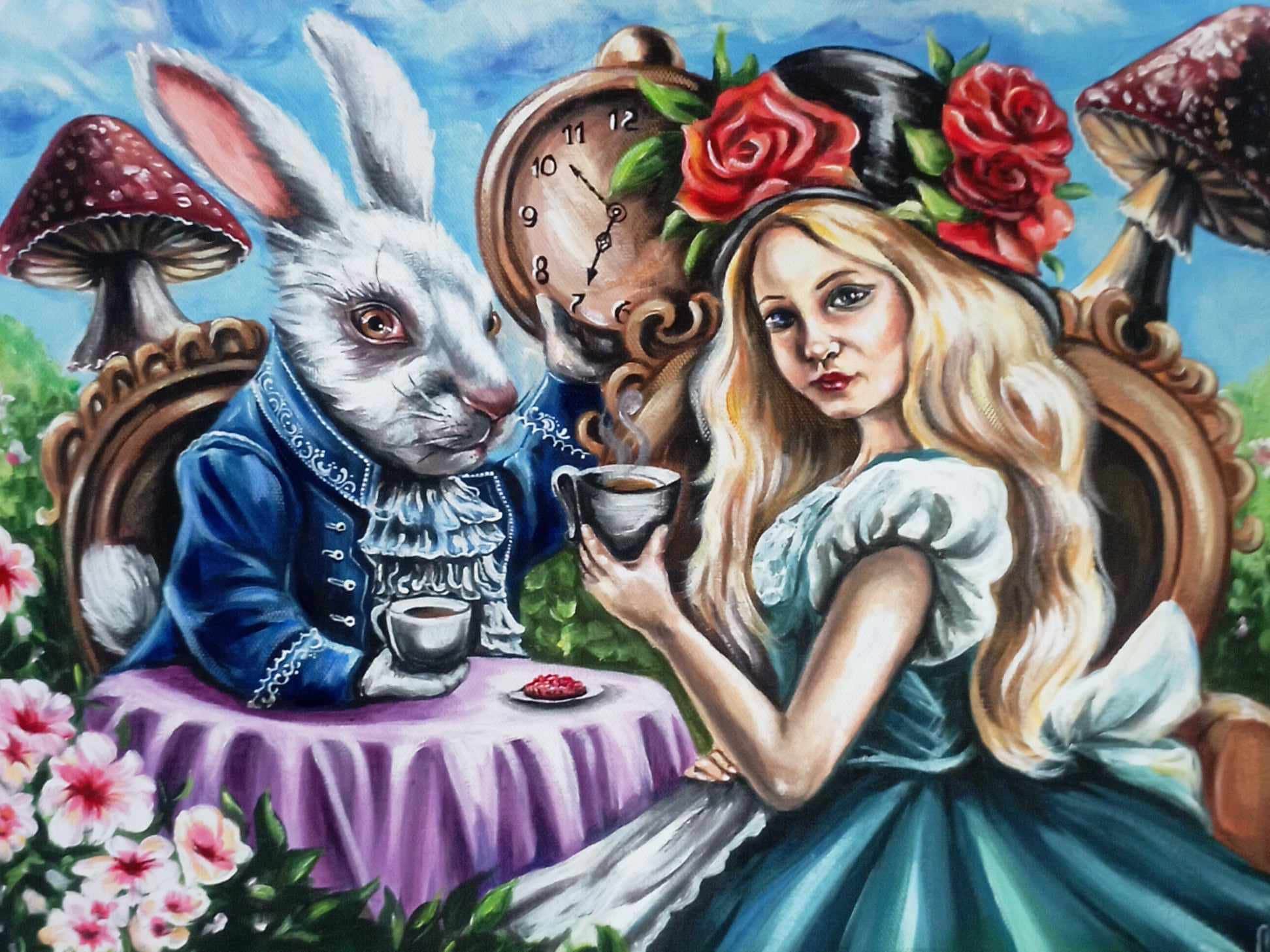 Alice in Wonderland, Acrylic Painting, Print, Wall Decor 1612 In - Etsy