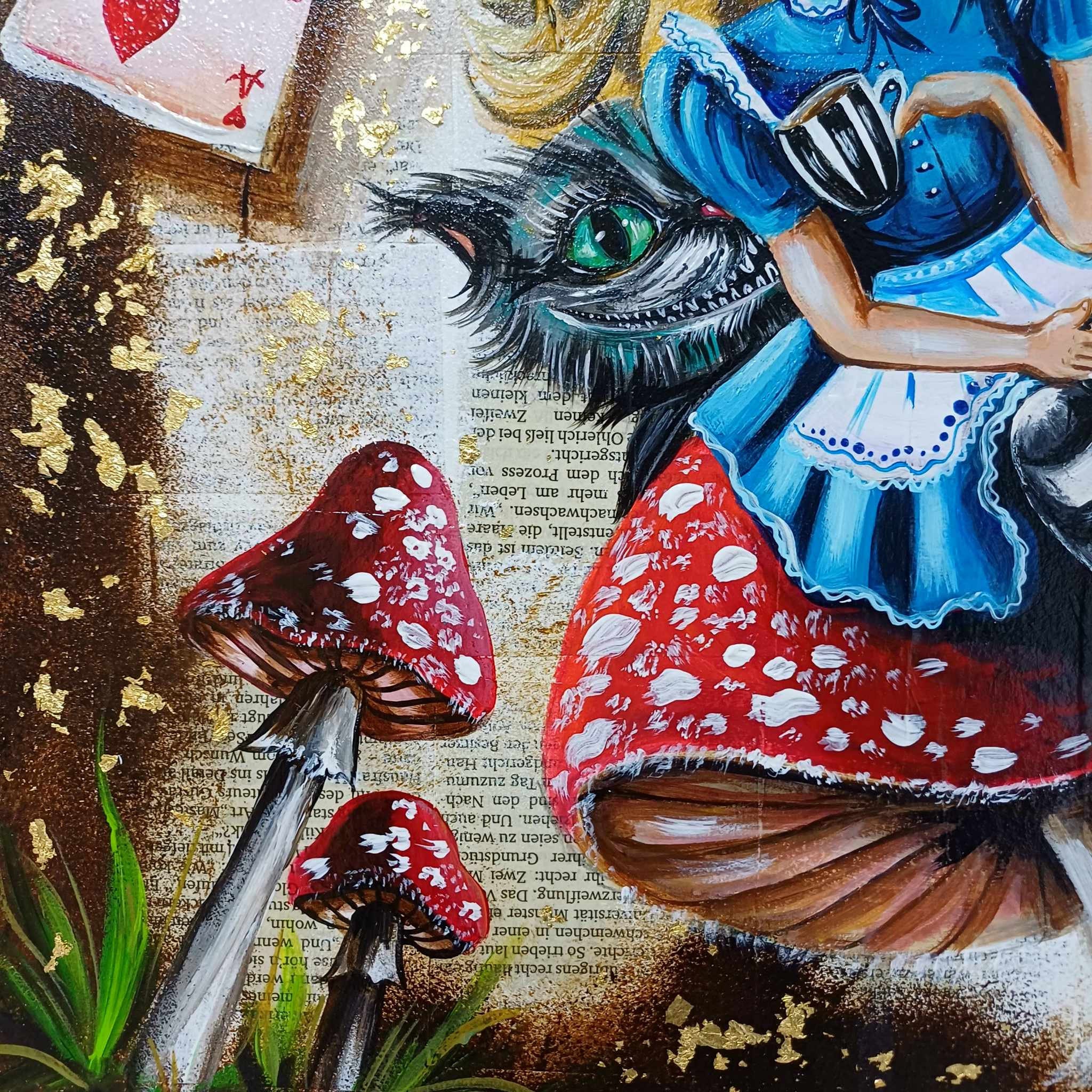 Alice in Wonderland Original Acrylic Painting Vintage Style Art Gift - Etsy