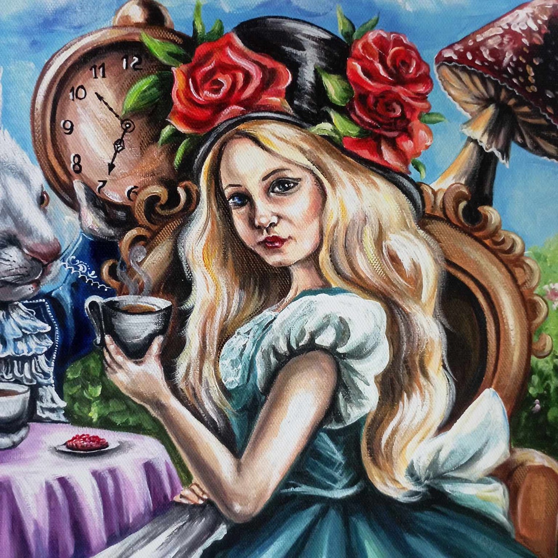 Alice in Wonderland, Acrylic Painting, Print, Wall Decor 1612 In - Etsy