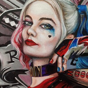 Harley Queen Portrait, Original Artwork, Acrylic Painting, ART GIFT 16× ...
