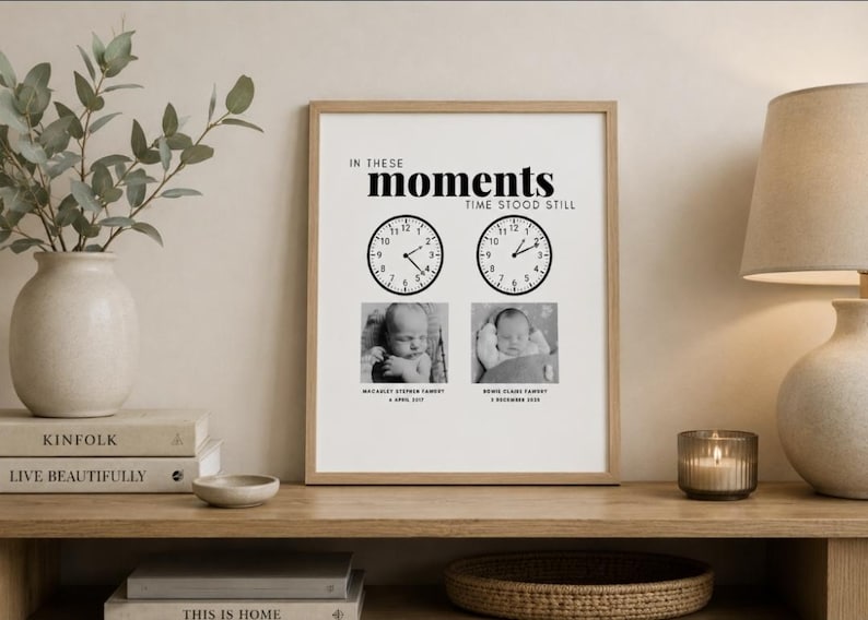 Personalised Birth Time Photo Print | Custom Baby Keepsake (digital ...