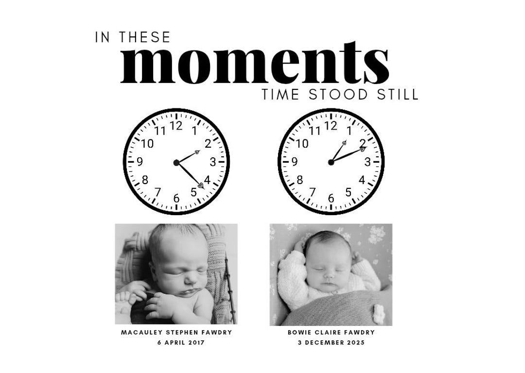 Personalised Birth Time Photo Print | Custom Baby Keepsake (digital ...