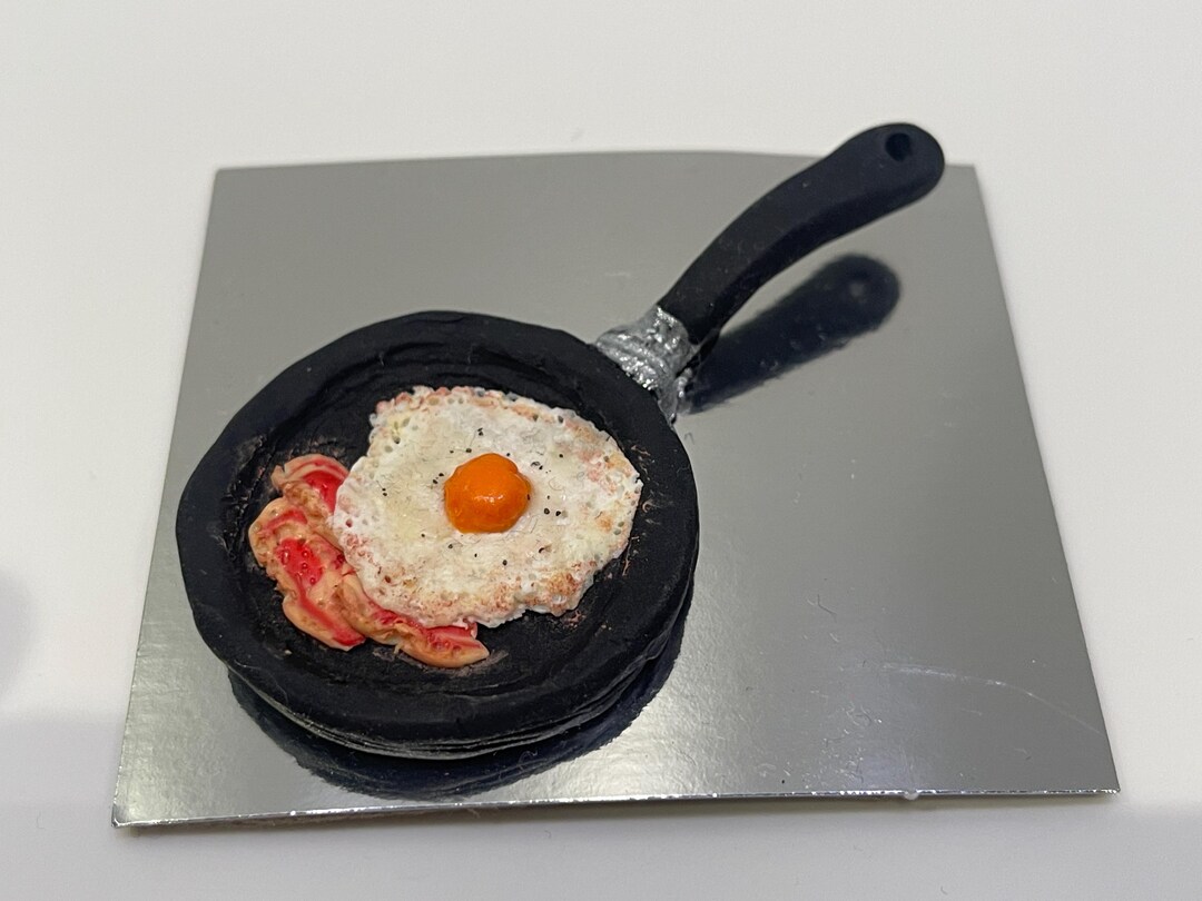 Fimo Miniature Egg and Bacon in a Pan - Fimo Miniature Egg and Bacon in ...