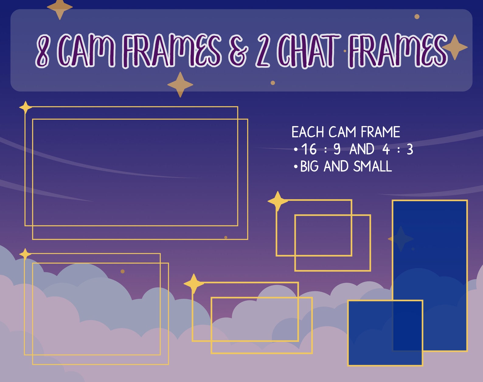 Starry Night Stream Pack - Animated Twitch Overlay - Etsy Canada